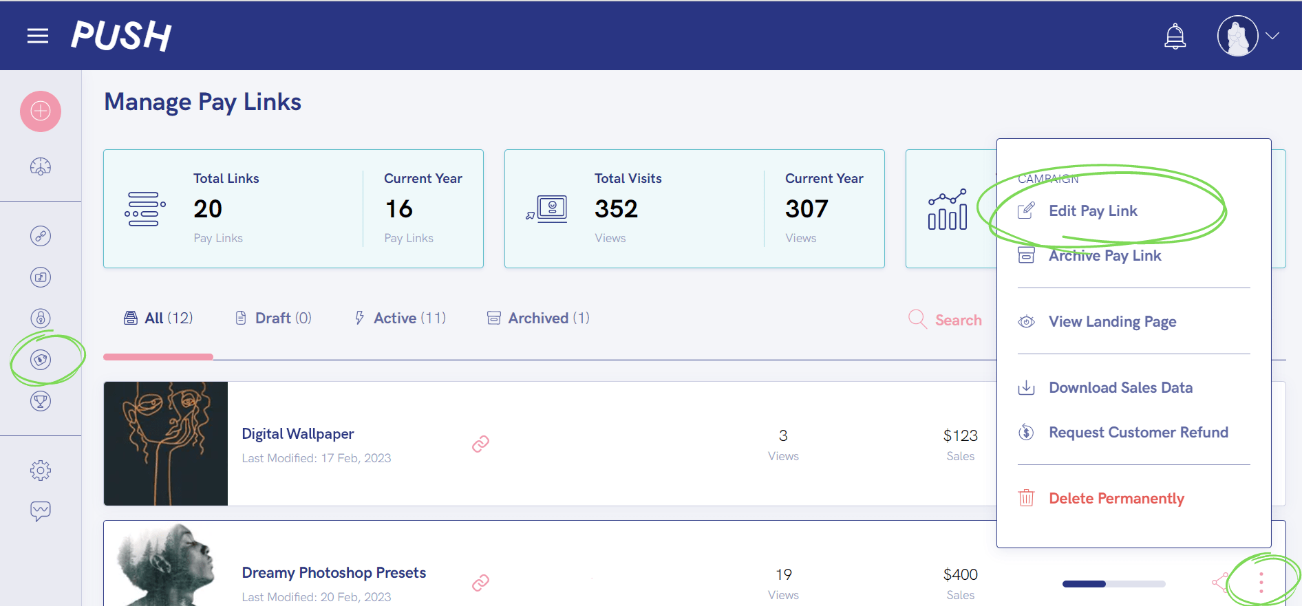 How to edit a Pay Link – PUSH Support Hub