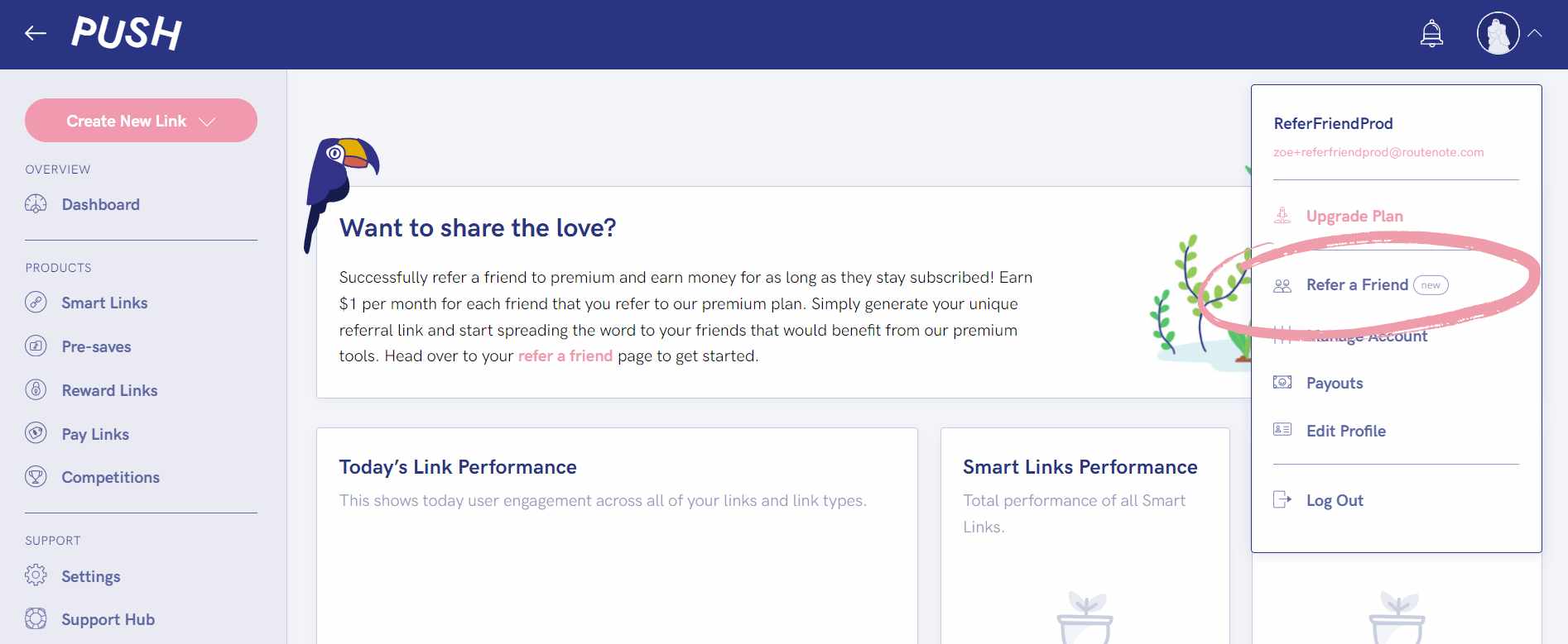 How to refer a friend to premium – PUSH Support Hub